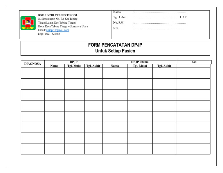 Form Pencatatan DPJP | PDF
