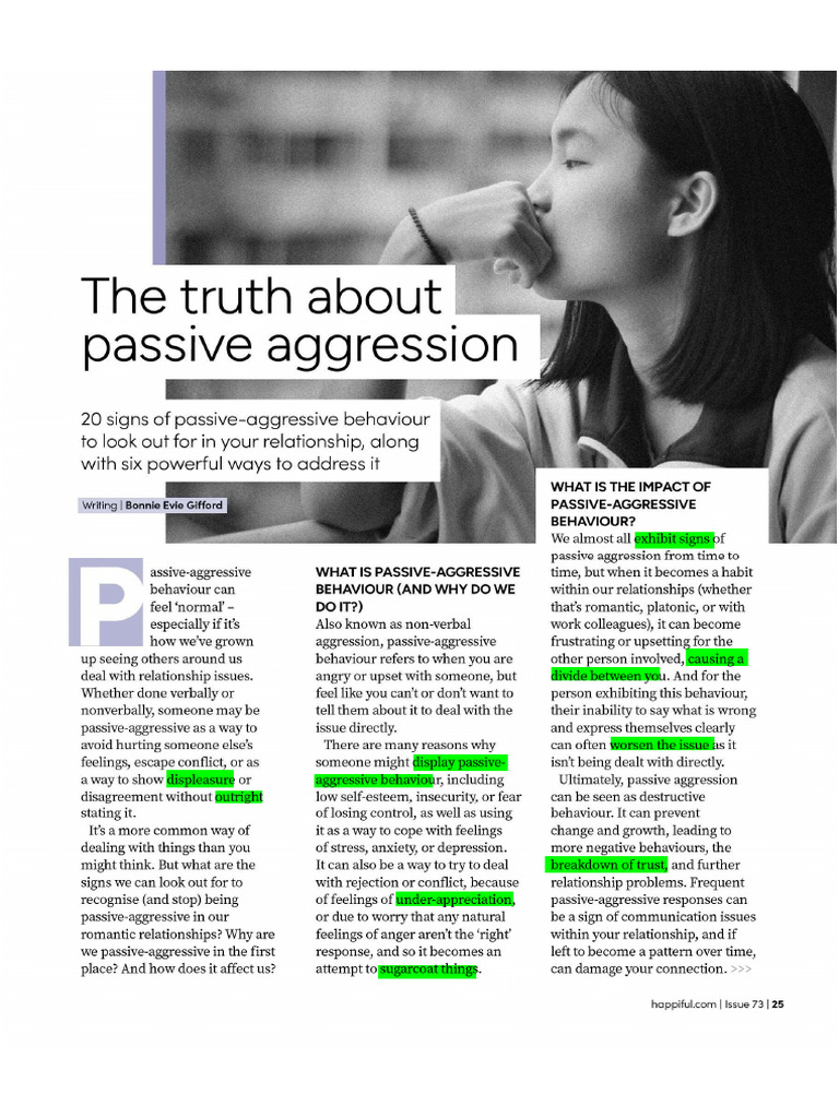 The Truth About Passive Aggression | PDF