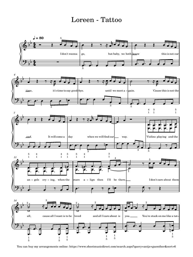 Loreen - Tattoo | PDF