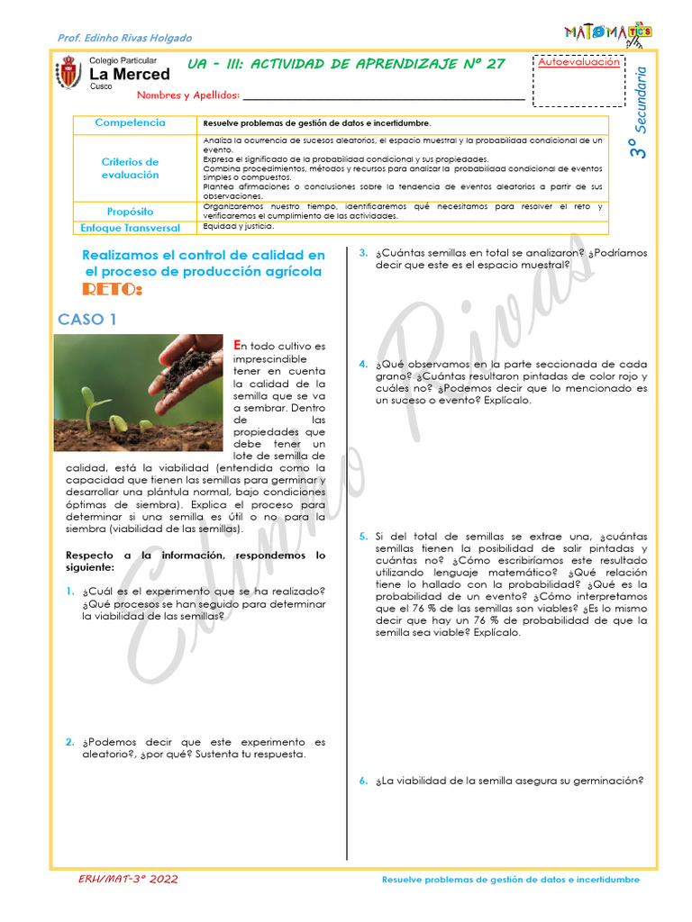 III - Actividad 27 - PROBABILIDAD | PDF