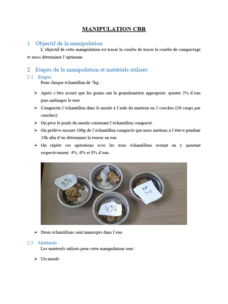 Courbe de compactage CBR et optimisation | PDF | Sciences physiques | Masse
