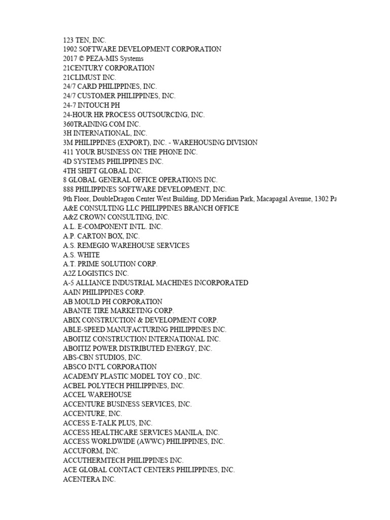 List F Companies | Download Free PDF | Outsourcing | Cebu