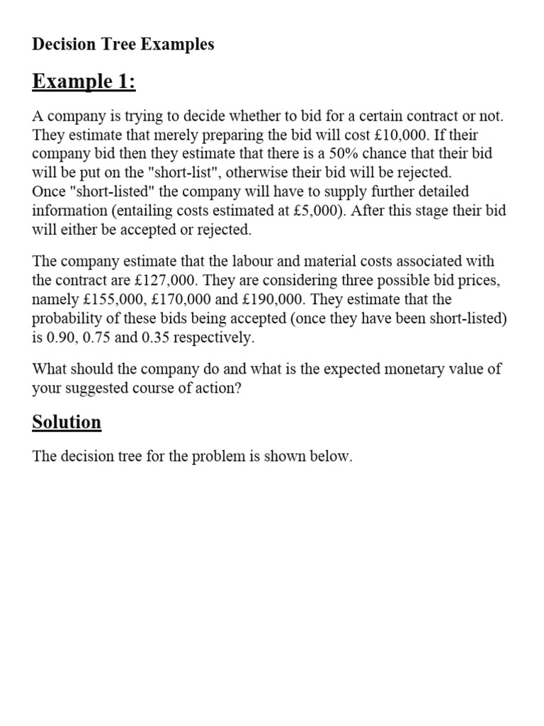 Decision Tree Examples | PDF