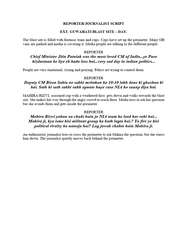 Reporter Audition Script | PDF