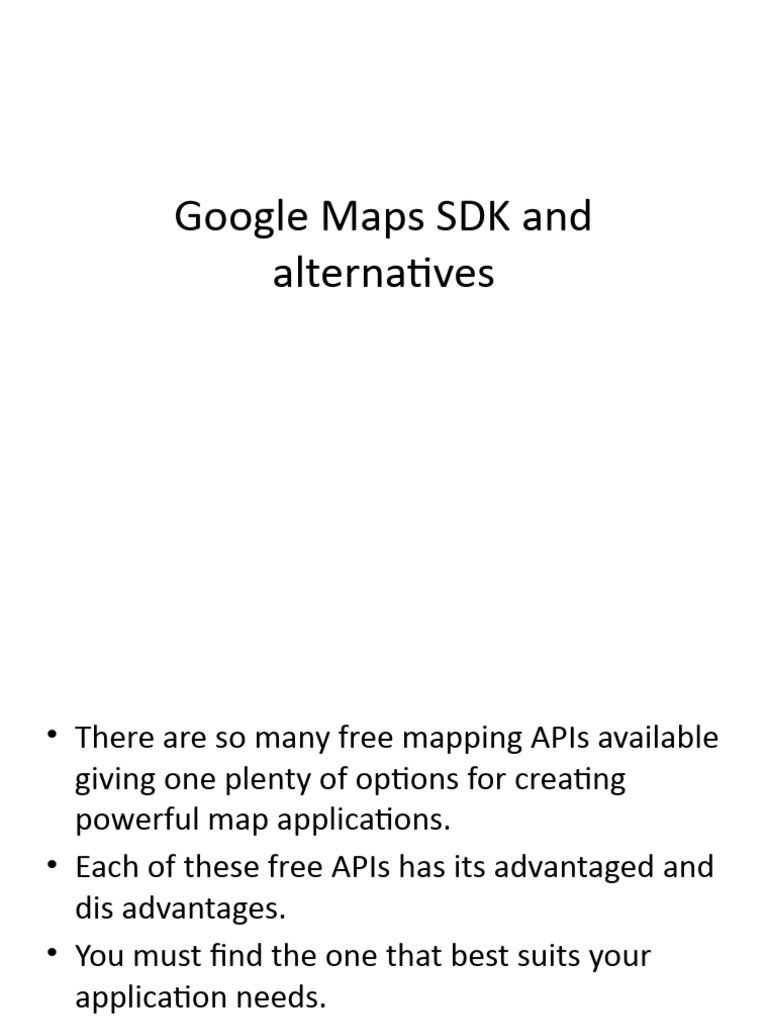 Google Maps SDK and Alternatives | PDF