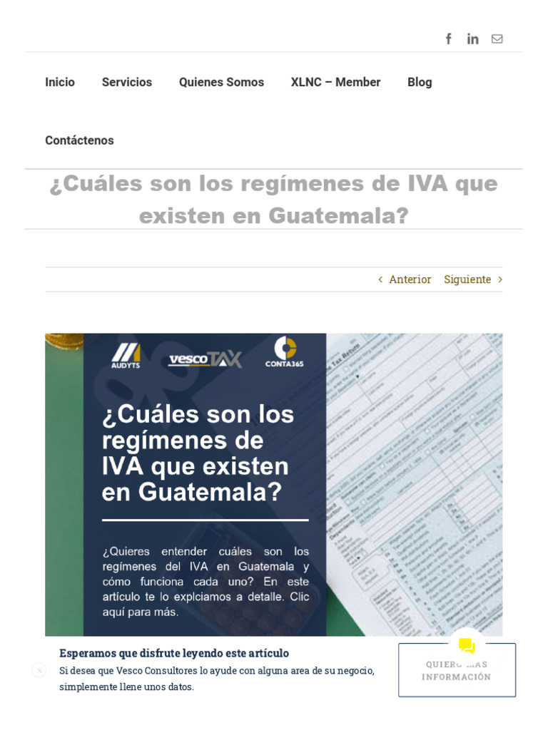Regímenes del IVA en Guatemala | PDF | Impuestos | Impuesto al valor ...