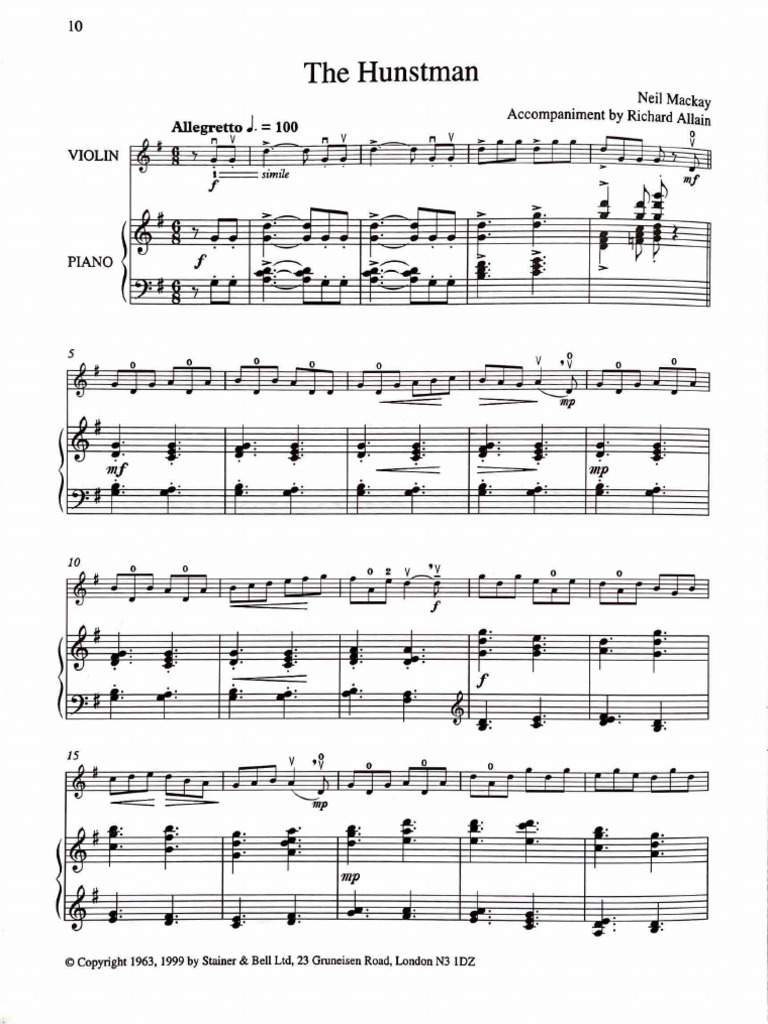 The Huntsman, Neil Mackay - Piano Part | PDF