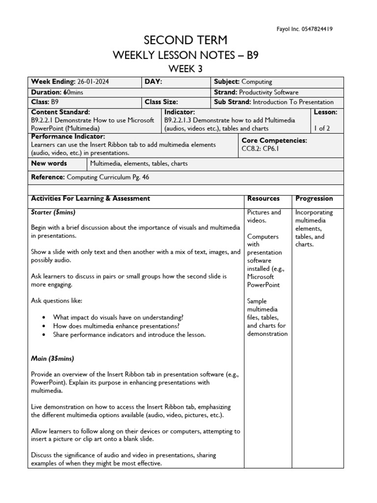 B9 Comp WK3 | PDF | Multimedia | Microsoft Power Point