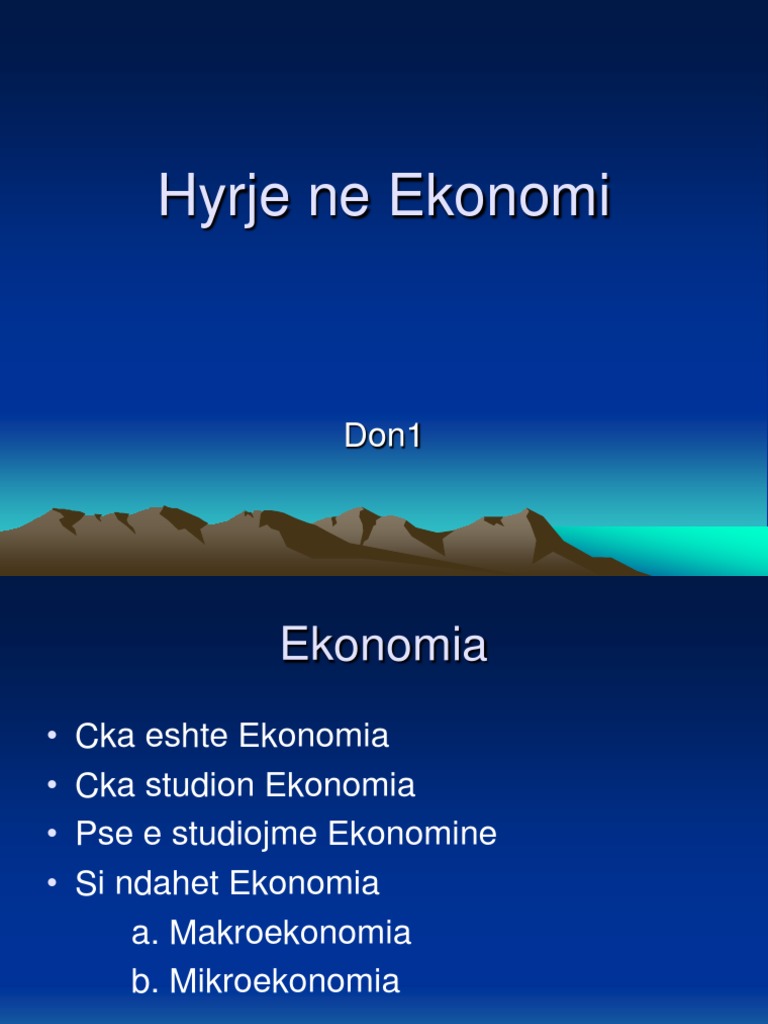 Hyrje Ne Ekonomi | PDF