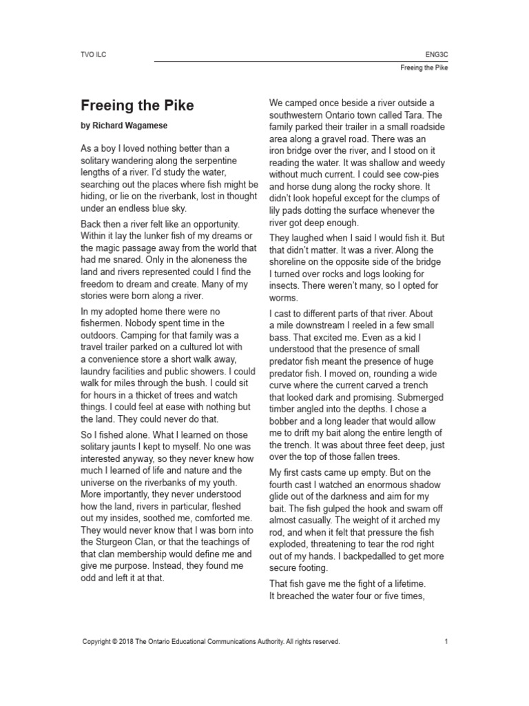 Freeing The Pike - Richard Wagamese | PDF