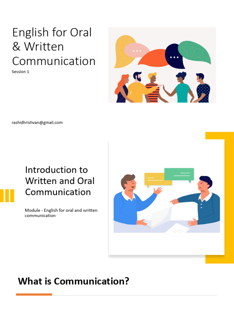 Unit 1 Introduction To Written And Oral Communication Pdf