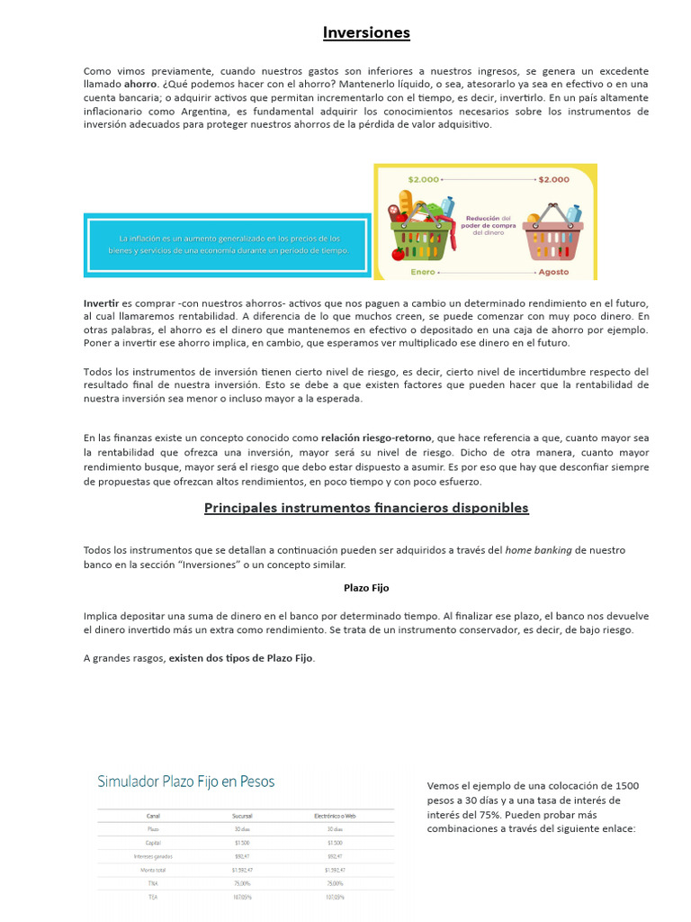 Inversiones PF Bonos y Acciones | PDF | Compartir (Finanzas) | Bancos