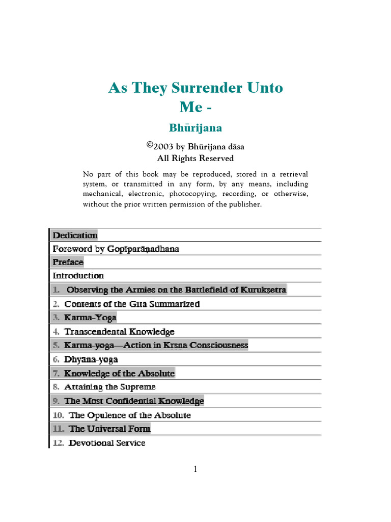 "Surrender Unto Me: Gita Insights" | PDF | Bhakti