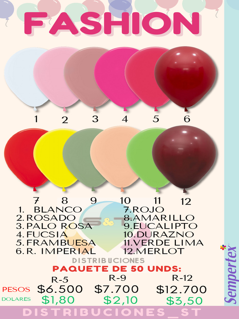 1 Catalogo Globos | PDF | Arco iris | Procesamiento de imágenes