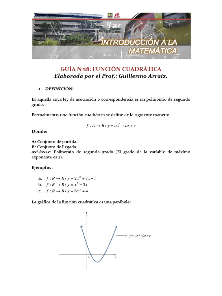 Función Cuadrática | PDF | Métodos y materiales de enseñanza