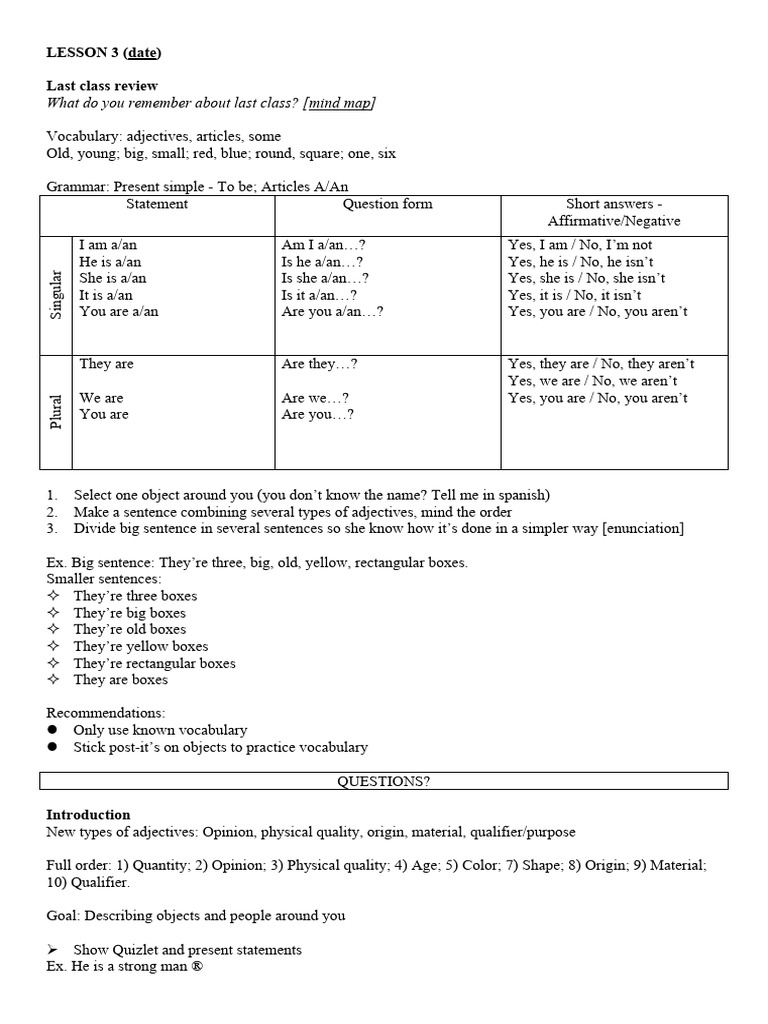 Lesson 3 | PDF | Language Arts & Discipline | Foreign Language Studies