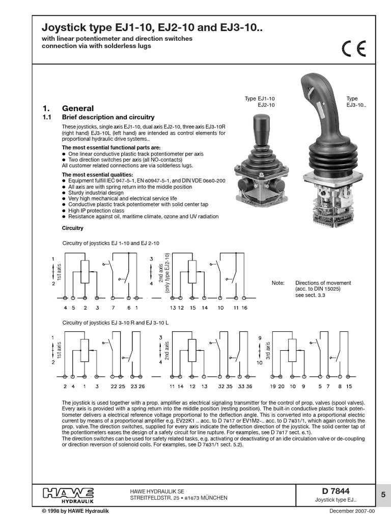 EJ Series Joystick Datasheet | PDF | Electrical Network | Vacuum Tube