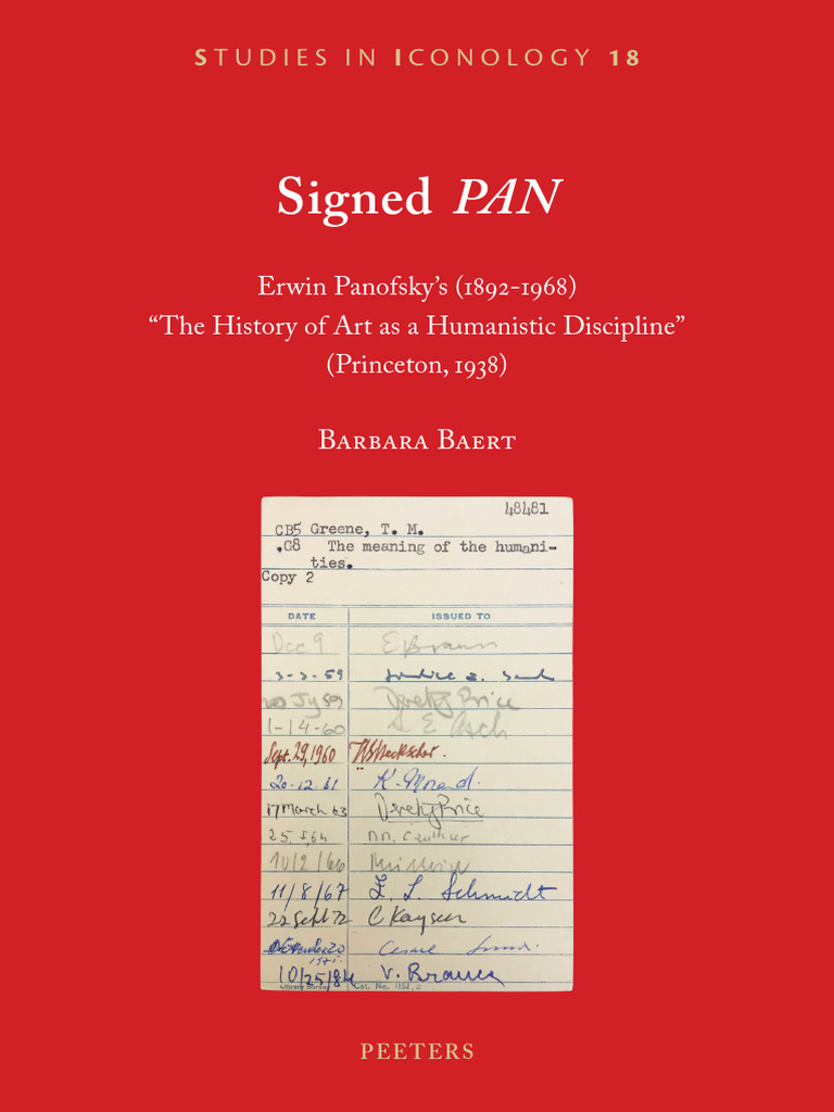 Signed PAN: Erwin Panofsky's (1892-1968) "The History of Art As A ...