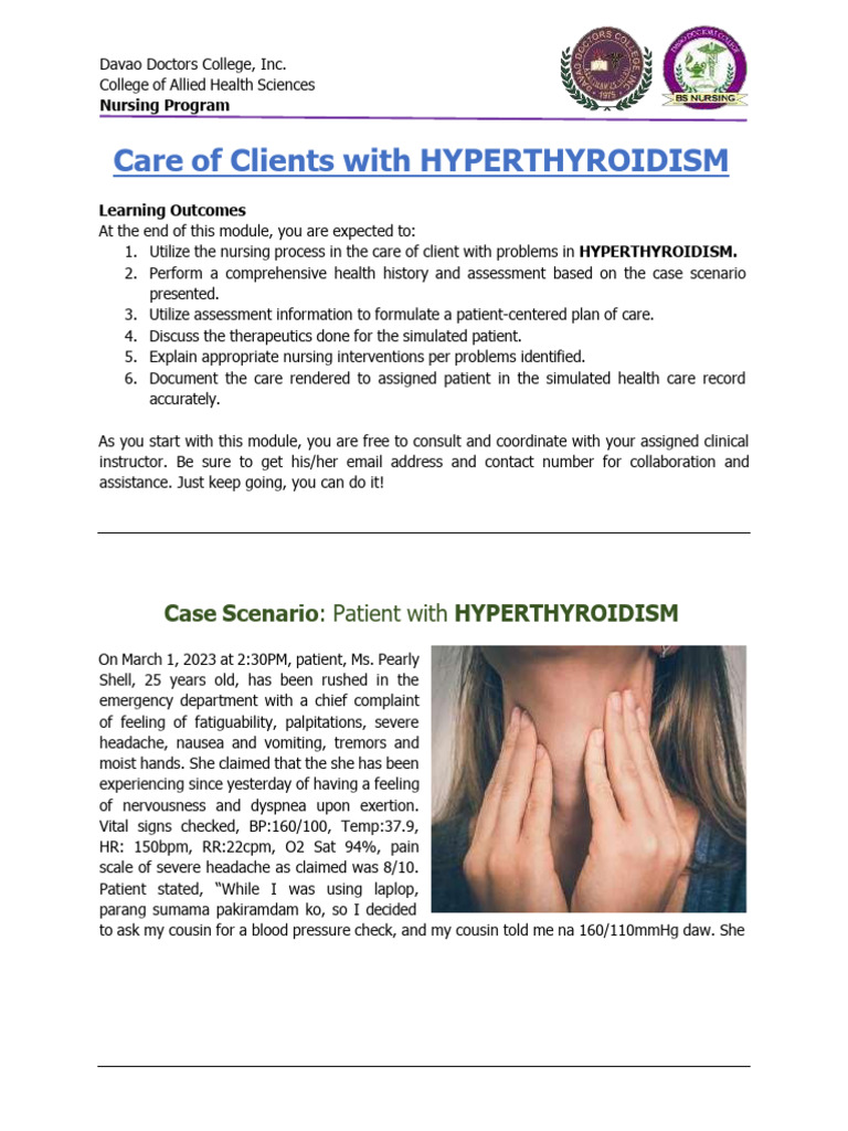 SP Module - Hyperthyroidism 2 12 24 | PDF | Nursing | Electrocardiography