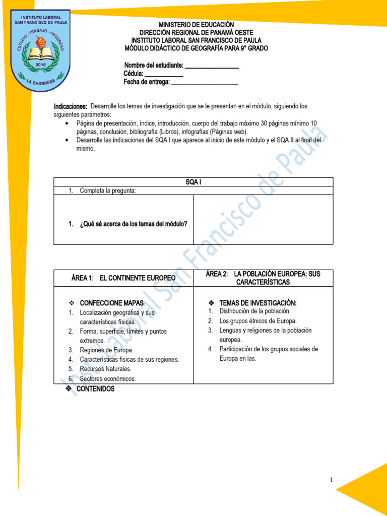 Módulo de Geografía 9 | PDF