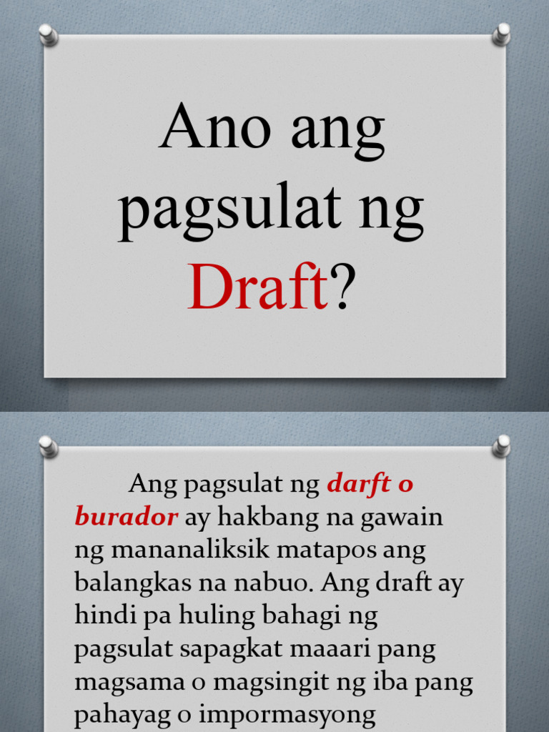 Ano Ang Pagsulat NG Draft | PDF