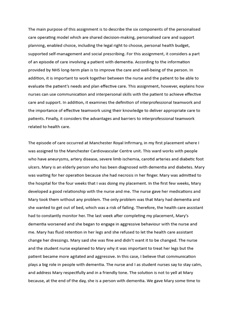 Practice Assigment The Personalised Care Operating Models | PDF ...