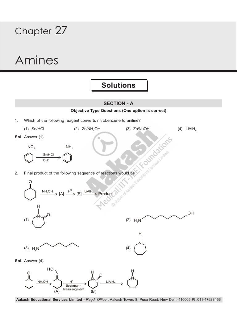 Reactions and Properties of Amines | PDF