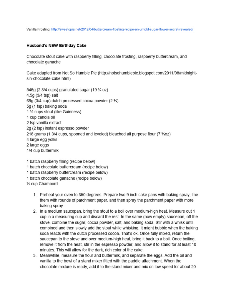 Husband's NEW Birthday Cake | PDF | Cakes | Chocolate