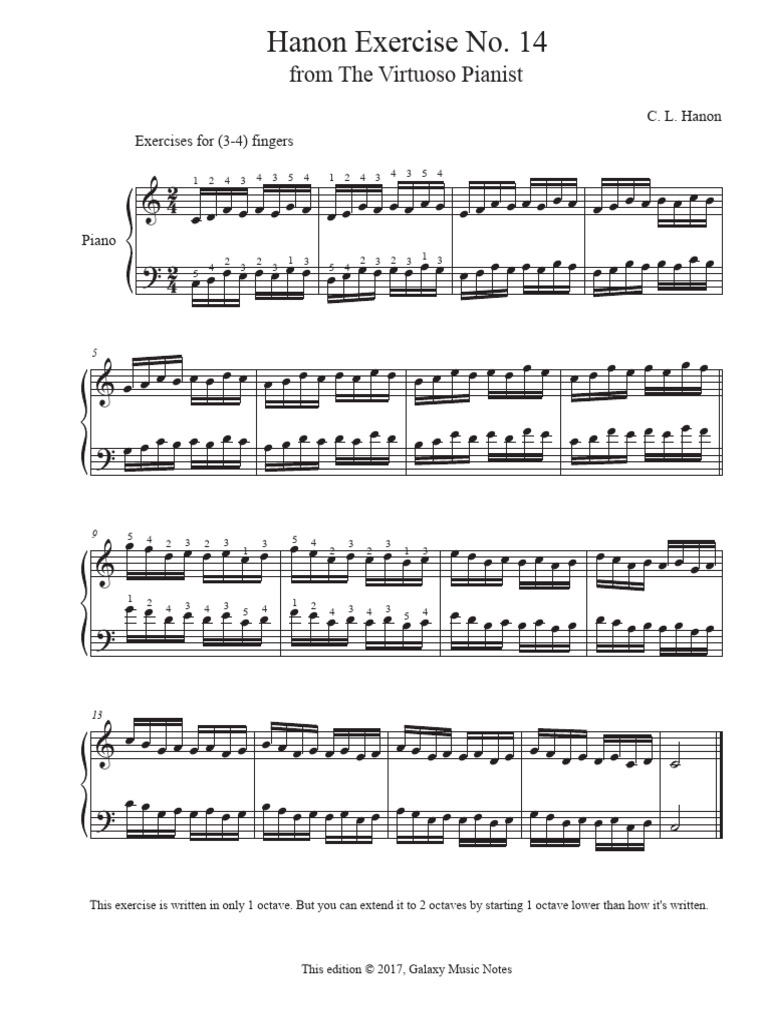 Hanon Exercise No 14 | PDF