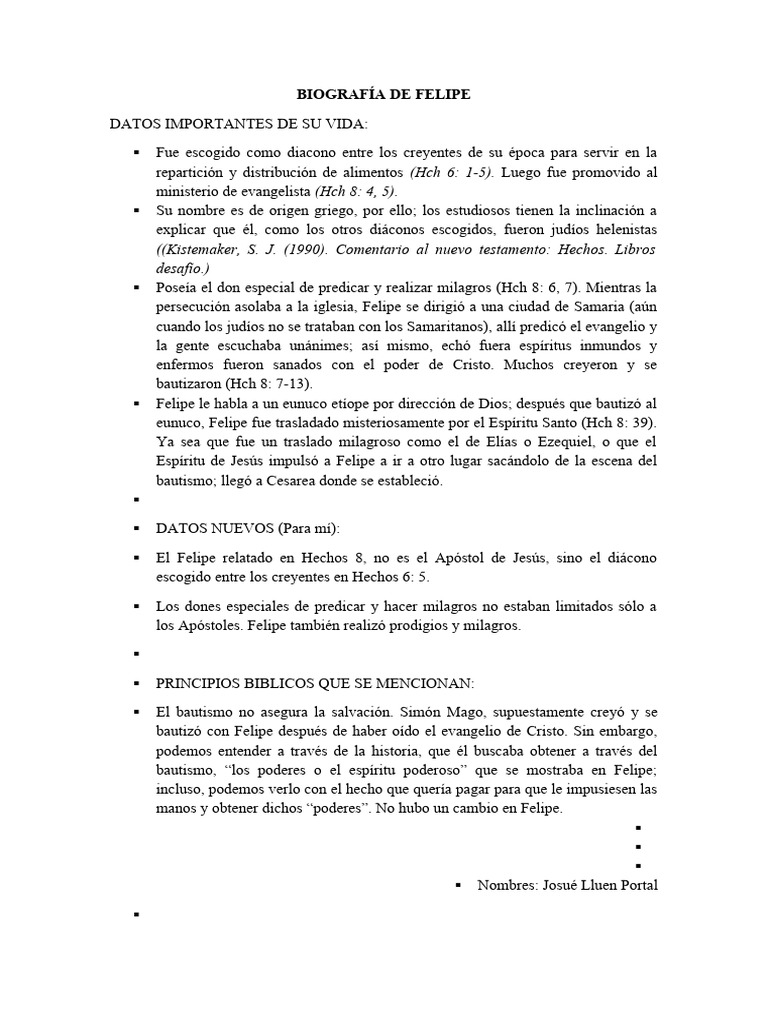 Biografía de Felipe | PDF