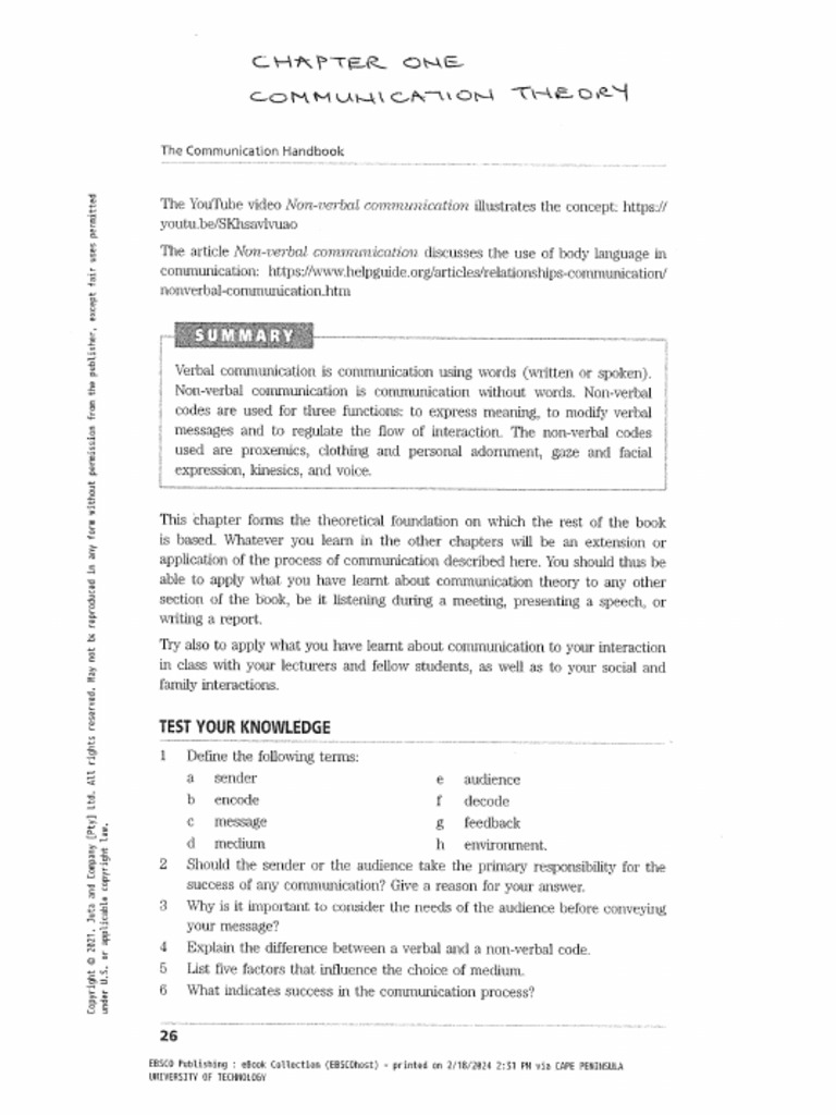 Unit 1 - Communication Theory - Classwork Exercises | PDF