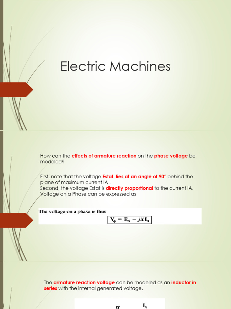 Equivalent Circuit of Synchronous Generator | PDF | Inductance ...
