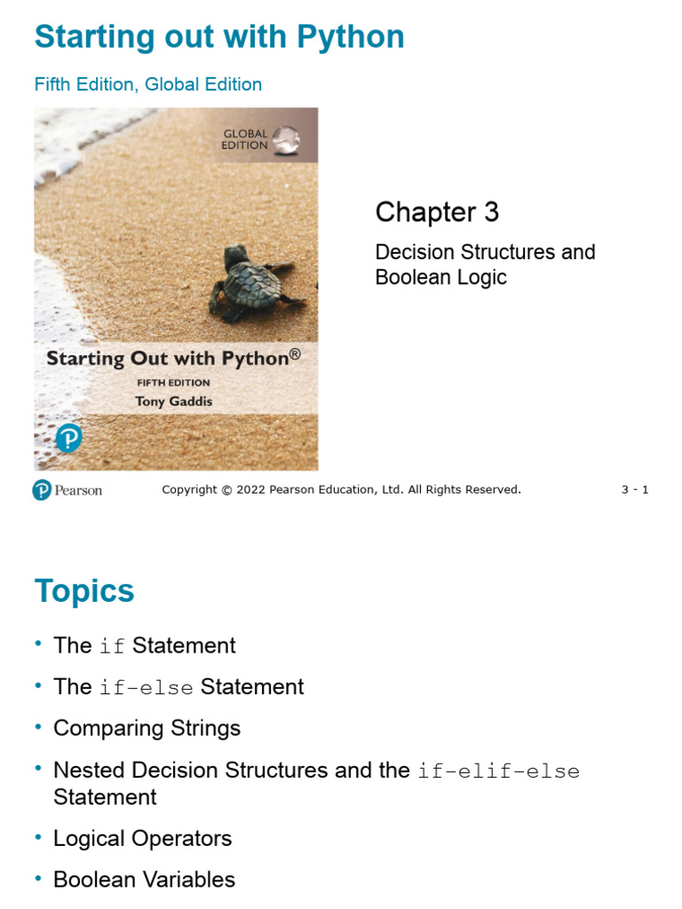 03 Gaddis Python Lecture PPT Ch03 | PDF | Boolean Data Type | Software ...