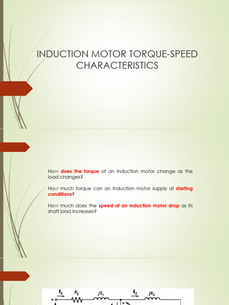 Induction Motor Torque Speed Characteristics | PDF | Electric Motor ...
