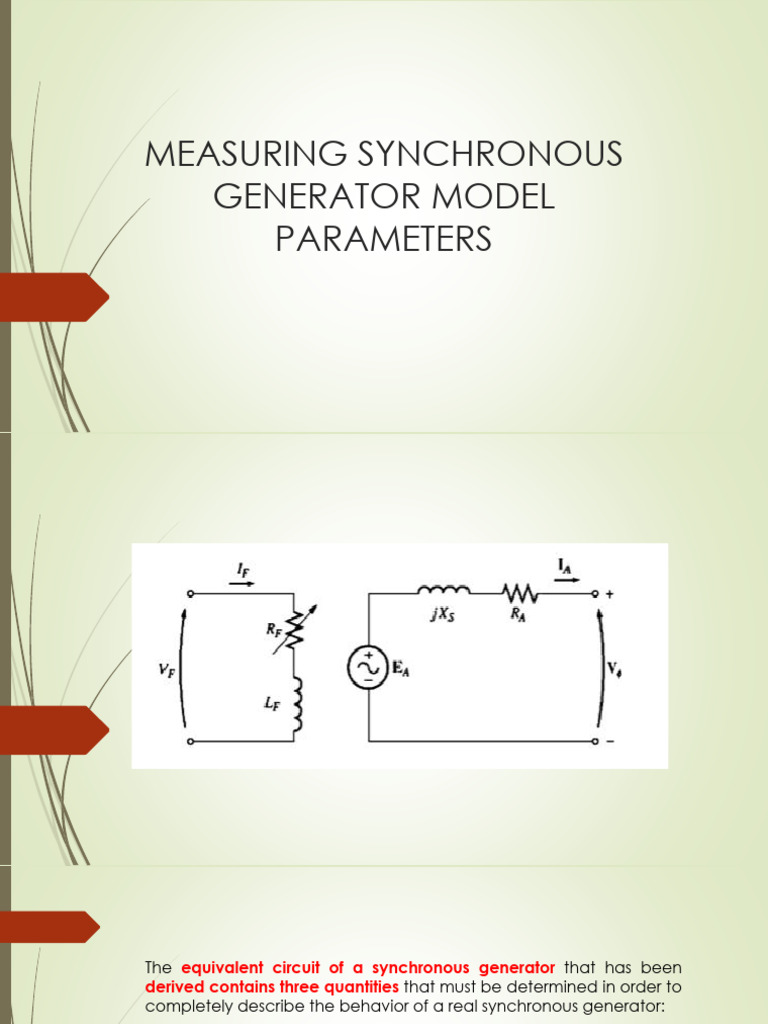 Measuring Synchronous Generator Model Parameters | Download Free PDF | Electric Generator ...