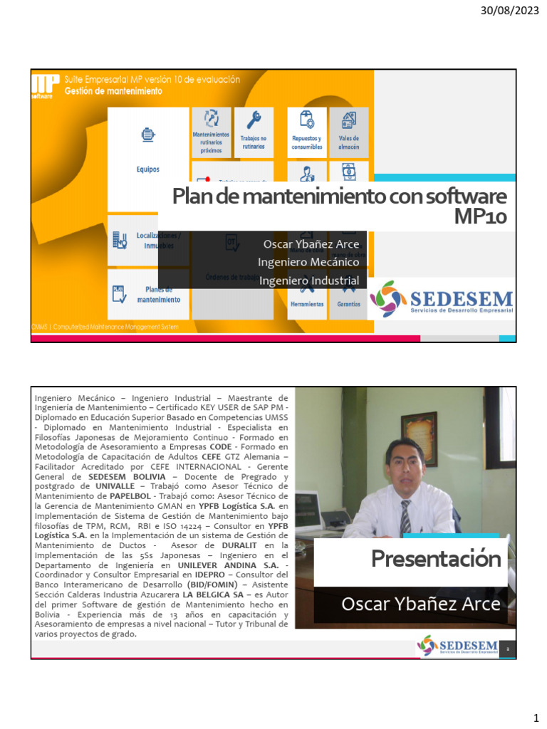Plan de Mtto Con Software MP10 Parte1 | PDF