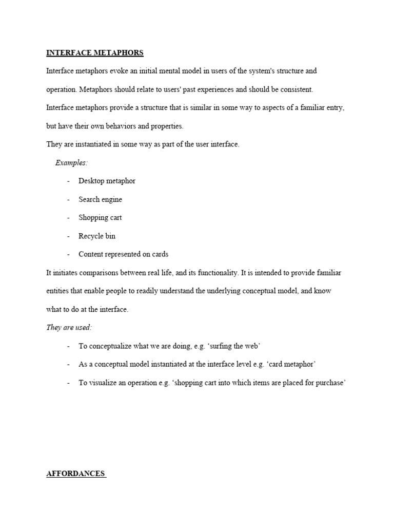 Interface Metaphors | PDF