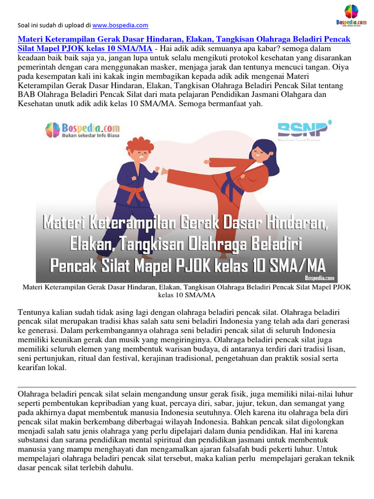Materi Keterampilan Gerak Dasar Hindaran, Elakan, Tangkisan Olahraga ...
