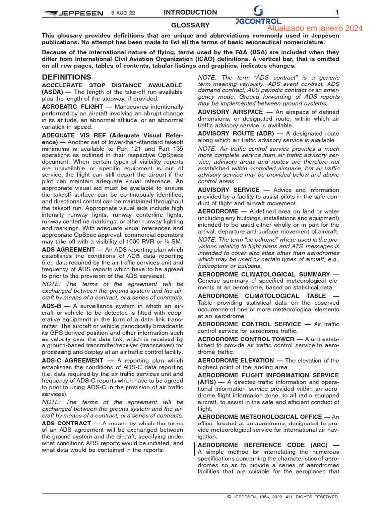 Introduction Jeppesen Jan 2024 | Download Free PDF | Air Traffic Control | Runway
