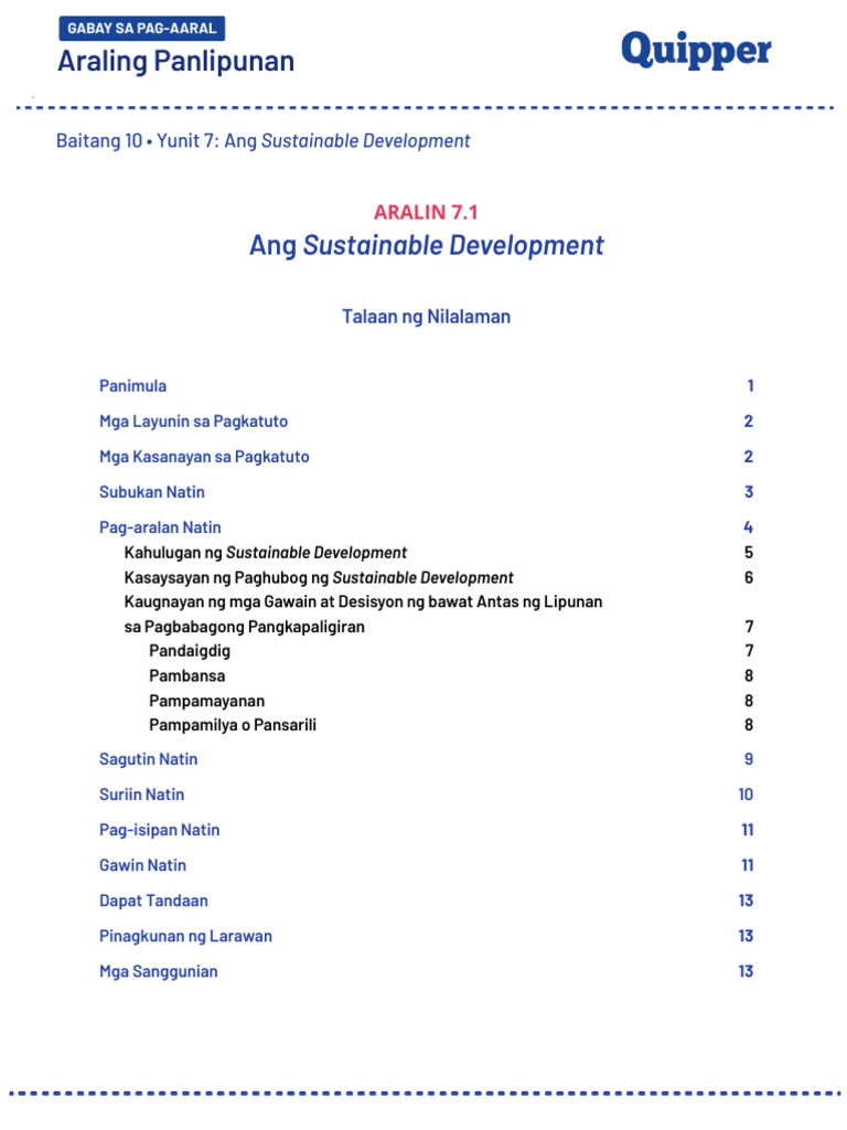 ME AP 10 Q1 0701 Ang Sustainable Development A SG | PDF