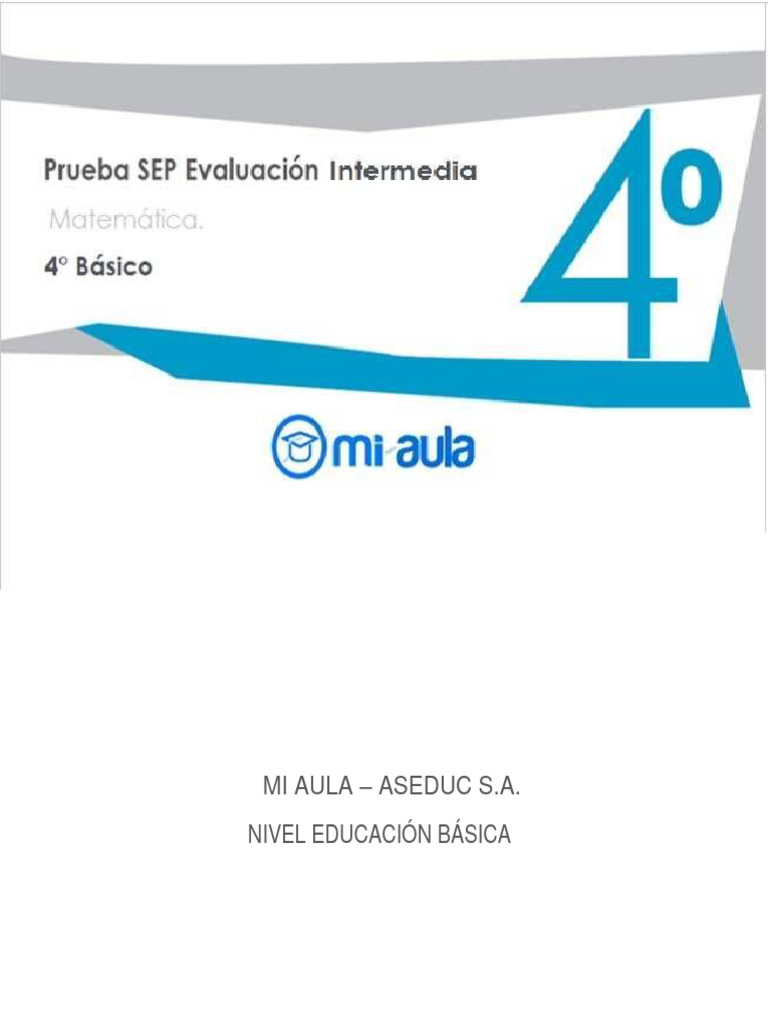 Sep Matematica Evaluacion Intermedia 4 Basico 121517 20231223 20220119 ...