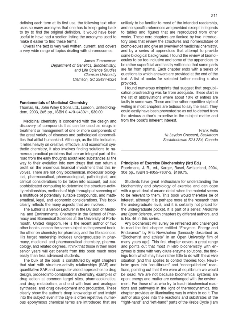 Biochem Molecular Bio Educ - 2006 - Knaggs - Principles of Exercise Biochemistry 3rd Ed ...