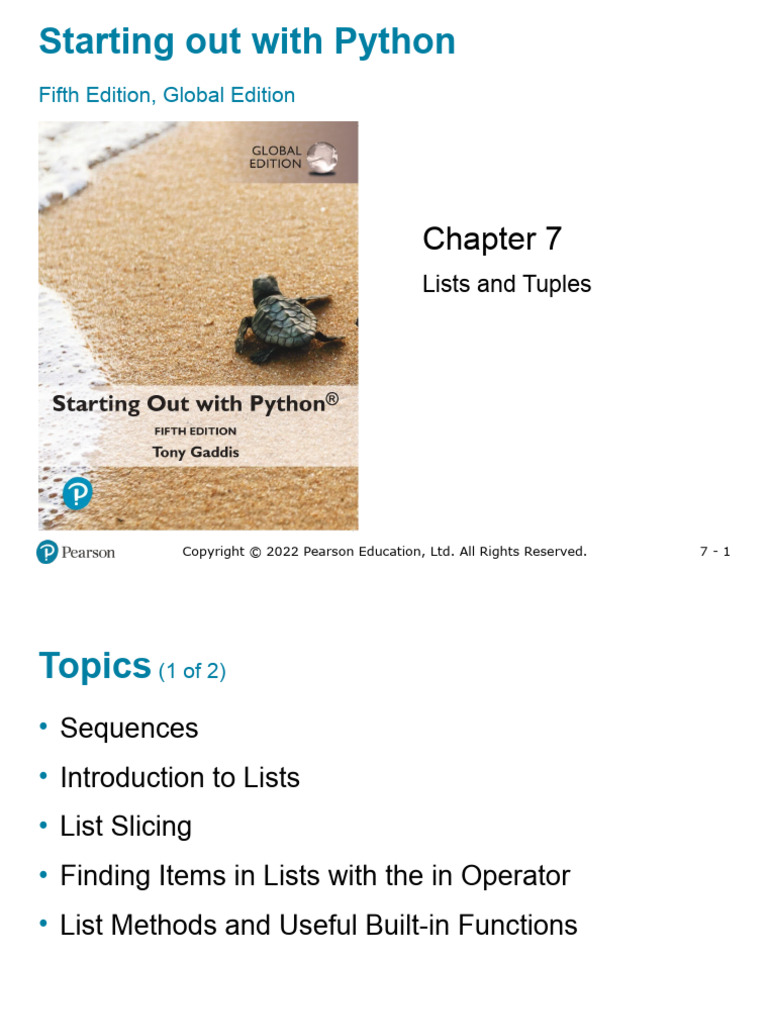 07 Gaddis Python Lecture Ppt Ch07 Pdf Parameter Computer Programming Sequence