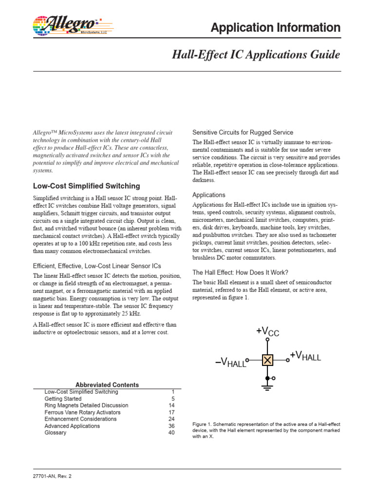 AN27701 Hall Effect IC Application Guide | PDF | Switch | Amplifier