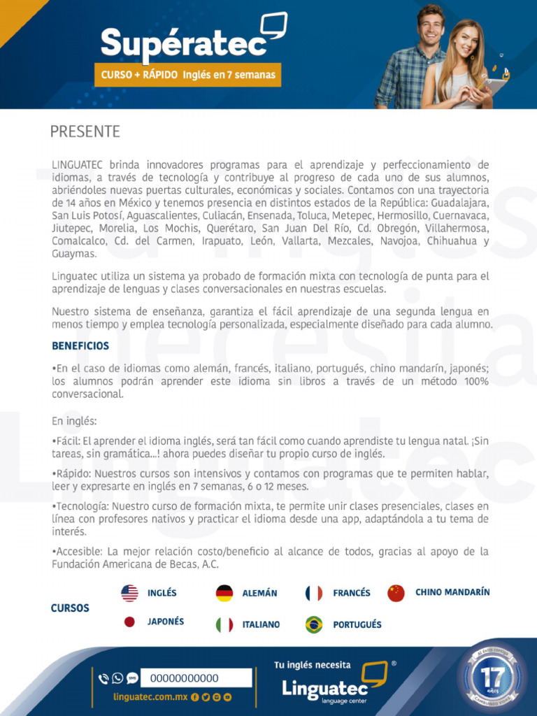 Carta Informativa - 2020 - LINGUATEC - Editable | PDF