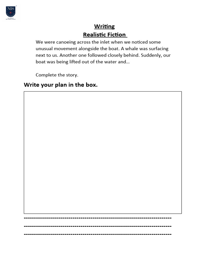 Realistic Fiction Writing Plan | PDF | History | Young Adult