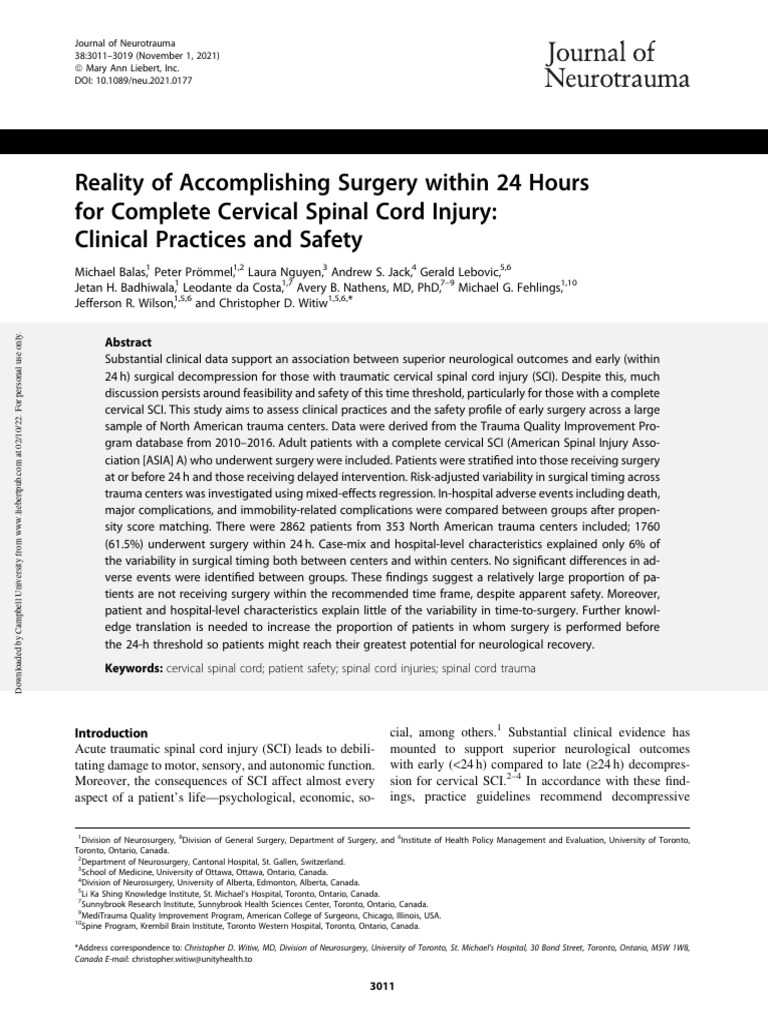Neu 2021 0177 | PDF | Spinal Cord Injury | Injury