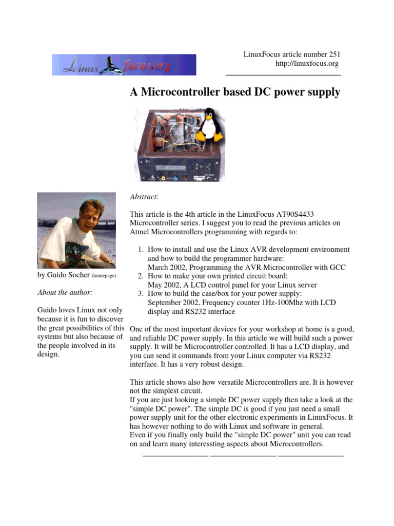 A Microcontroller Based DC Power Supply | PDF | Power Supply | Amplifier