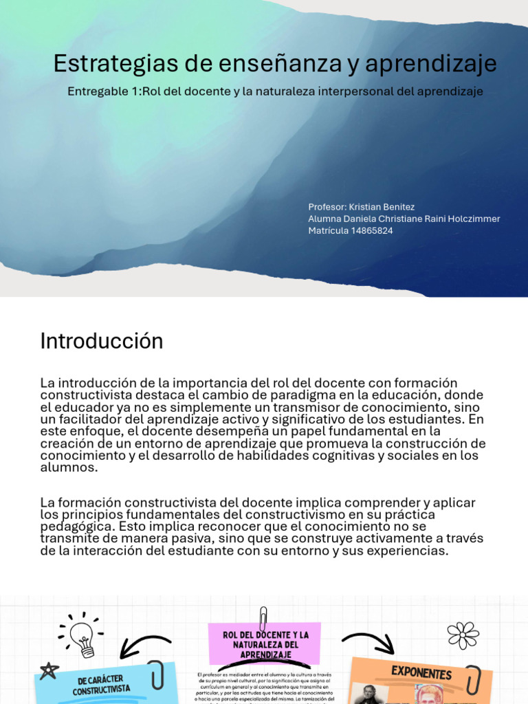 Estrategias De Enseñanza Y Aprendizaje E1 Pdf Constructivismo