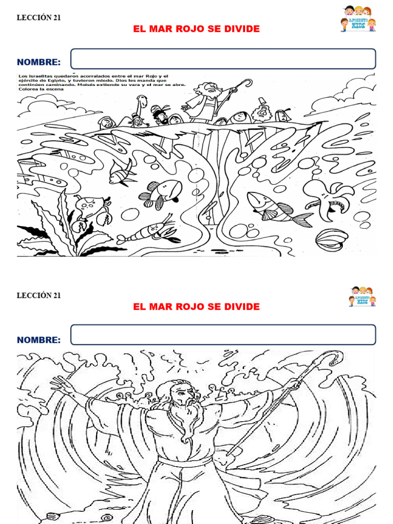 Moisés Abre El Mar Rojo (Lección 21) | PDF